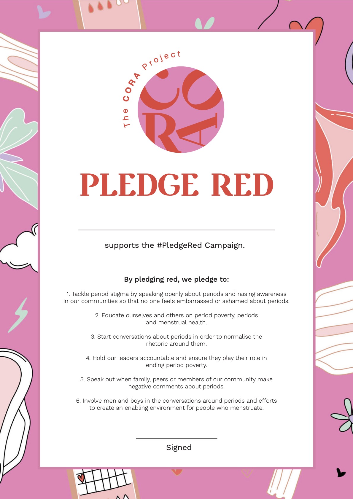 Pledge Red Campaign – The CORA Project